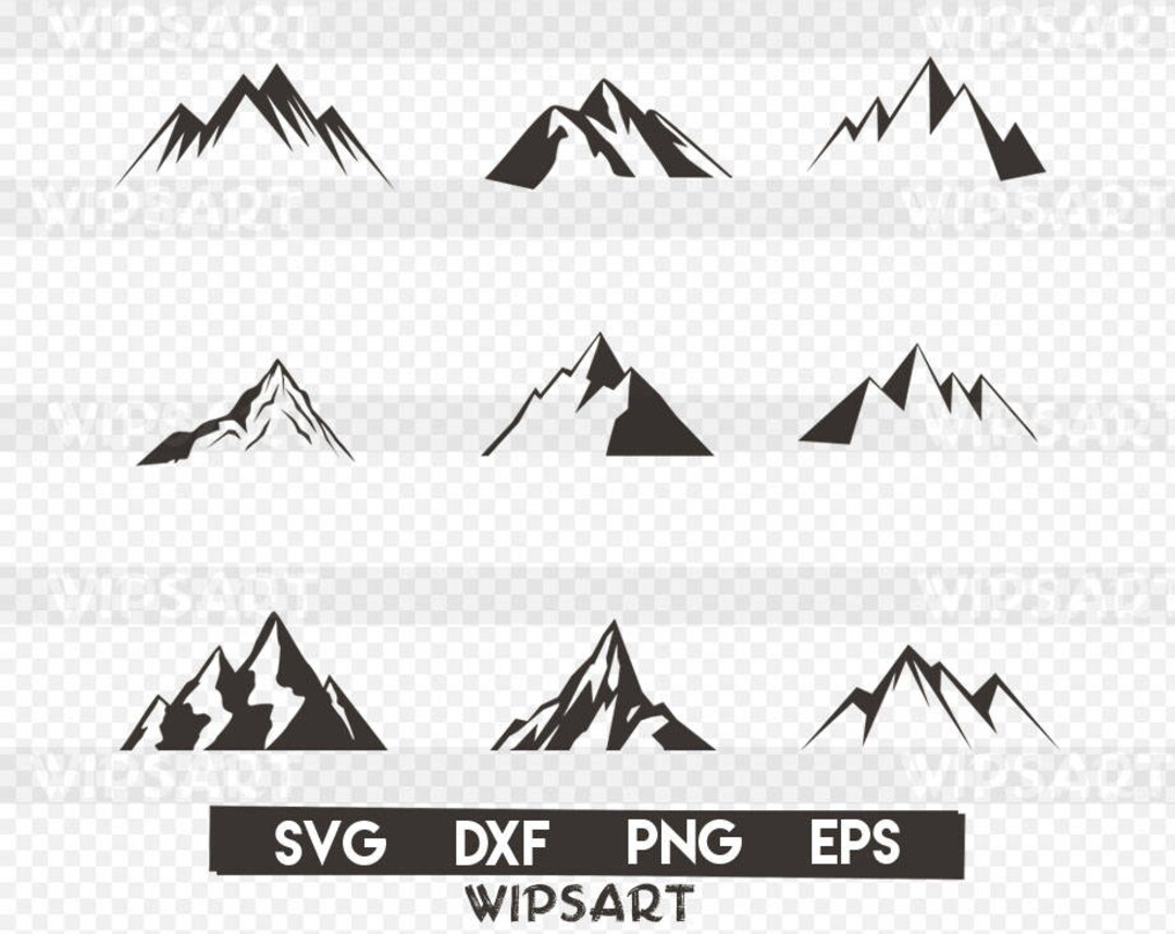 Mountain Svg Cut File, Mountain Scenery Silhouette Svg File, Mountain ...