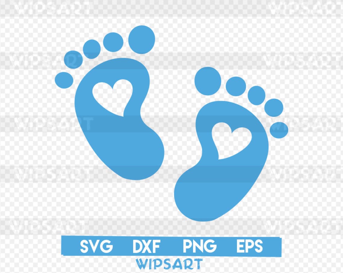 Pies de bebé con corazón silueta de los pies del bebé svg - Etsy España