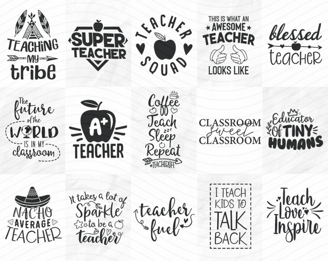 Teacher Bundle Cut Files 30 Different Designs | Etsy