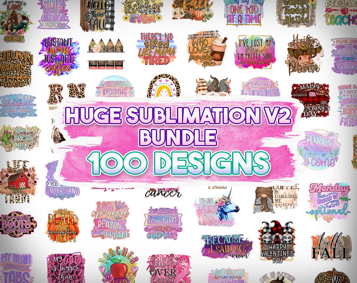 Huge Sublimation Bundle V2 Huge PNG Sublimation - Etsy