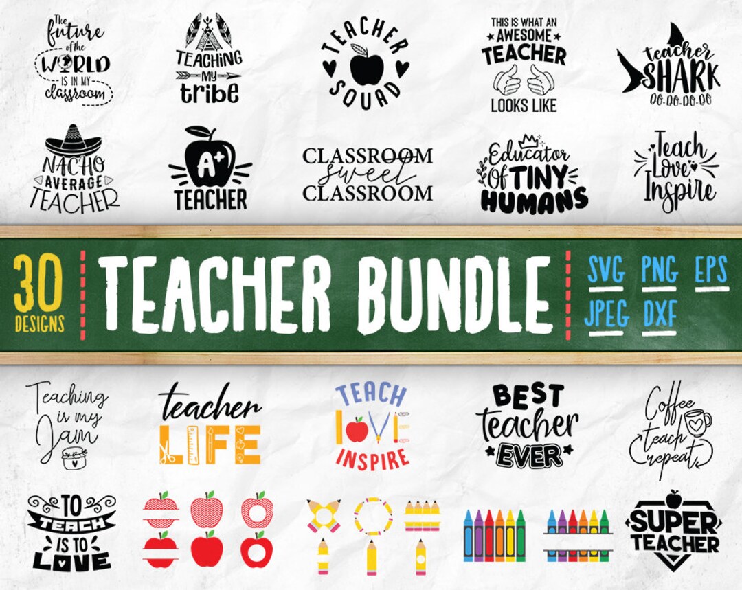 Teacher Bundle Cut Files - 30 Different Designs - Etsy