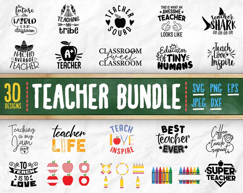 Teacher Bundle Cut Files 30 Different Designs - Etsy