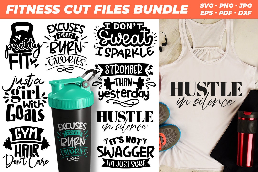 Fitness SVG Bundle, Gym SVG Bundle, Female Fitness Png, Motivational ...