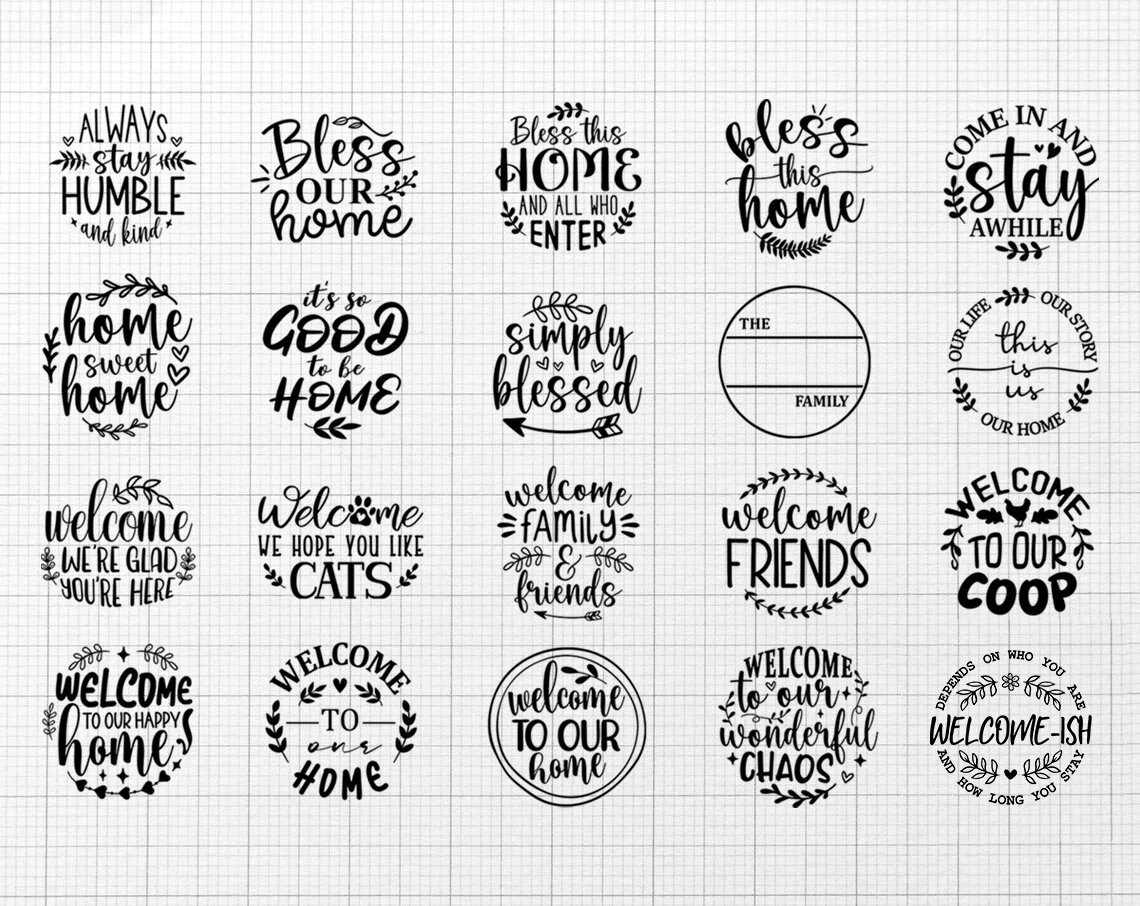 Welcome Sign SVG Bundle Round Door Signs SVG Bundle - Etsy Canada