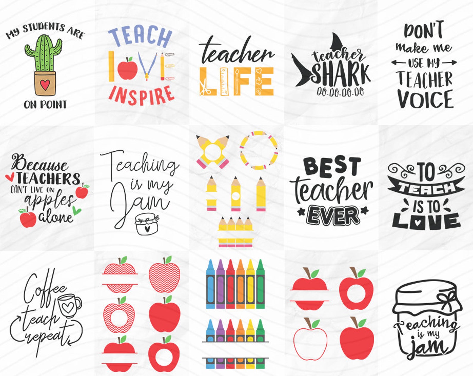 Teacher Bundle Cut Files 30 Different Designs - Etsy