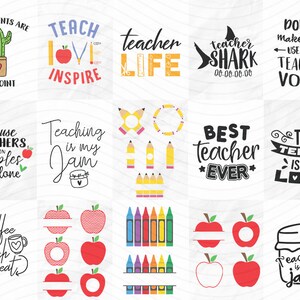 Teacher Bundle Cut Files - 30 Different Designs - Etsy