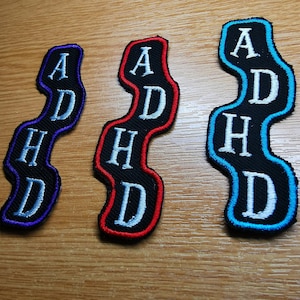 ADHD Iron on Patch Embroidered ADD Awareness Neuro Divergent Autism - Etsy