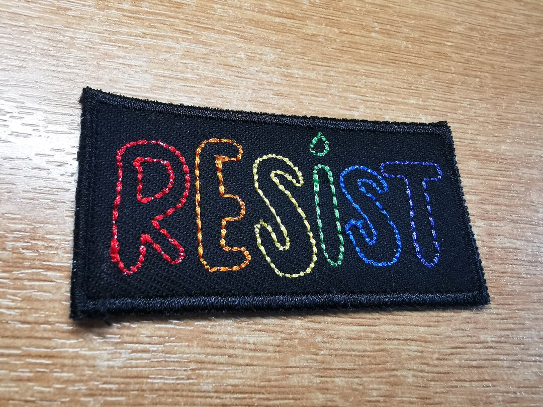 Resist Rainbow LGBTQ Anarchist Politics Feminist Iron on Embroidered ...