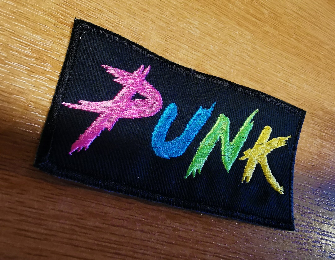 Colourful Punk Iron on Embroidered Patch Bright Vibrant - Etsy
