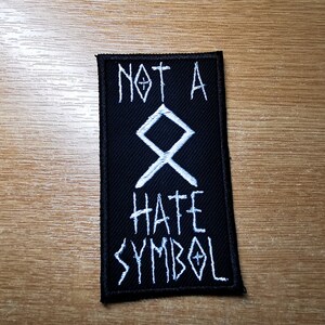 It's Not a Hate Symbol Rune Odal Iron on Embroidered Patch Norse ...