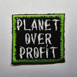 Planet Over Profit Embroidered Patch Climate Crisis Environmental ...