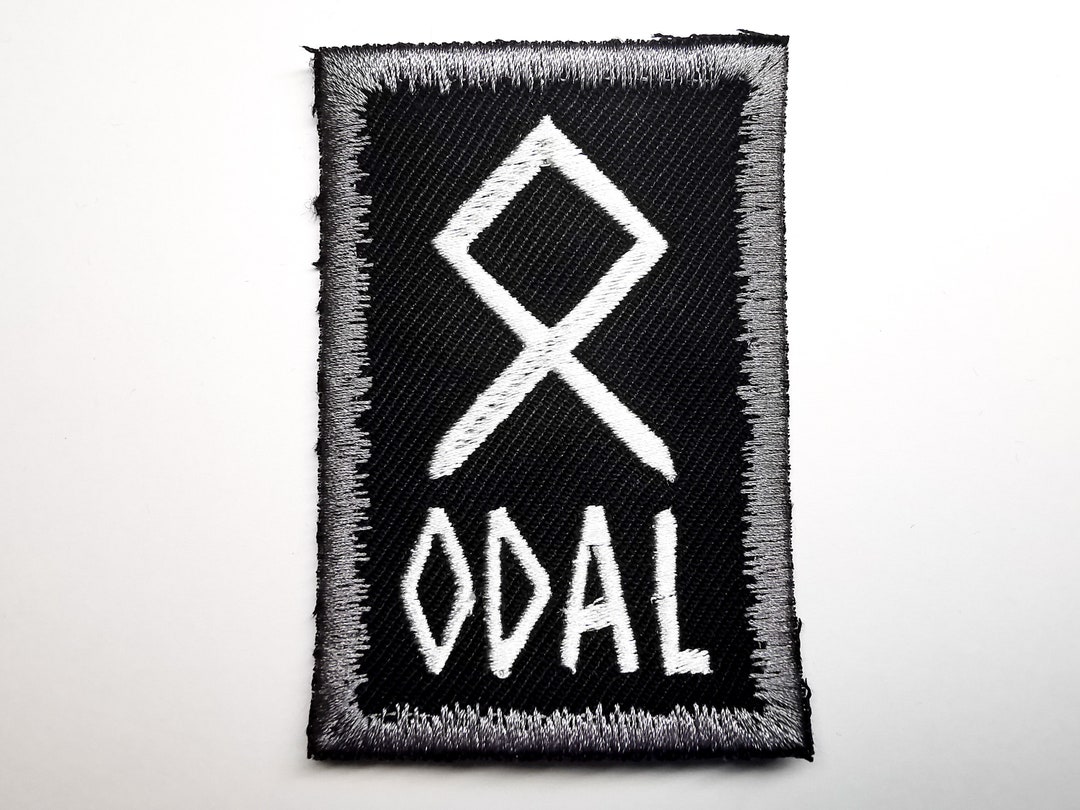 Odal Othala Rune Embroidered Patch With Pewter Snow Border Biker Patch ...