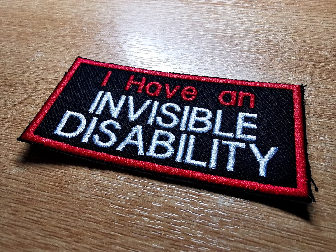 I Have an Invisible Disability Iron on Embroidered Patch Sew-on Red - Etsy