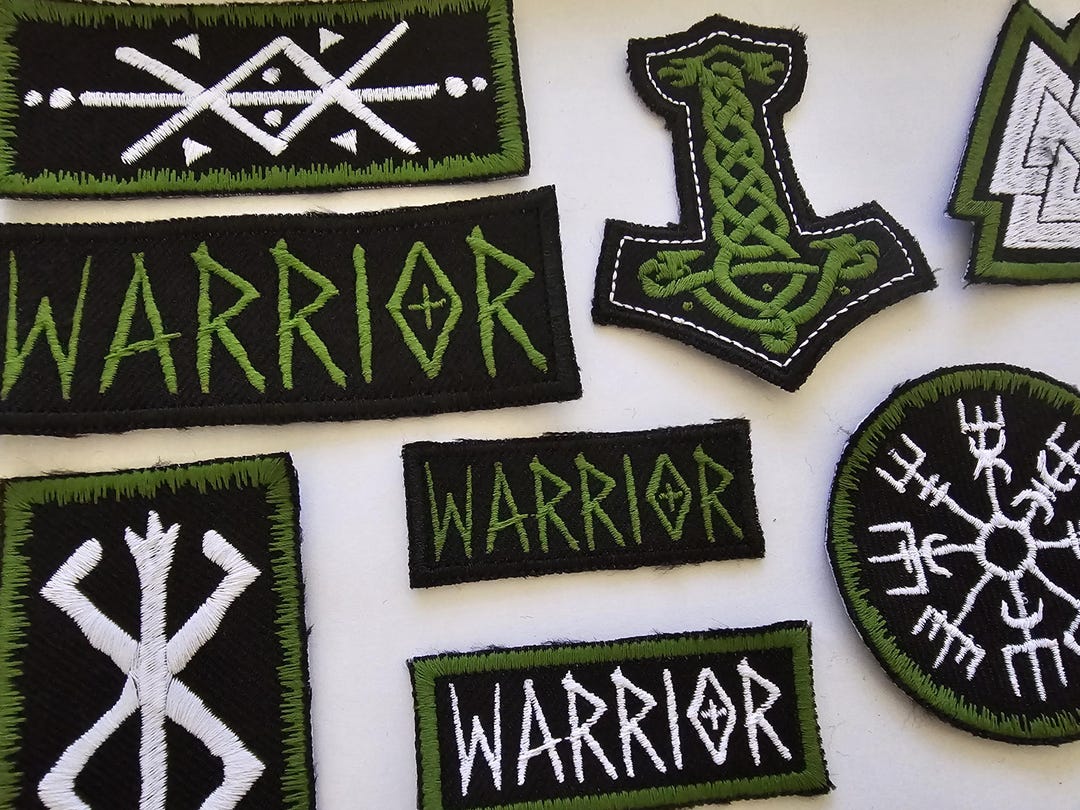 Norse Viking Inspired Military Green Embroidered Patches Huge Choice - Etsy