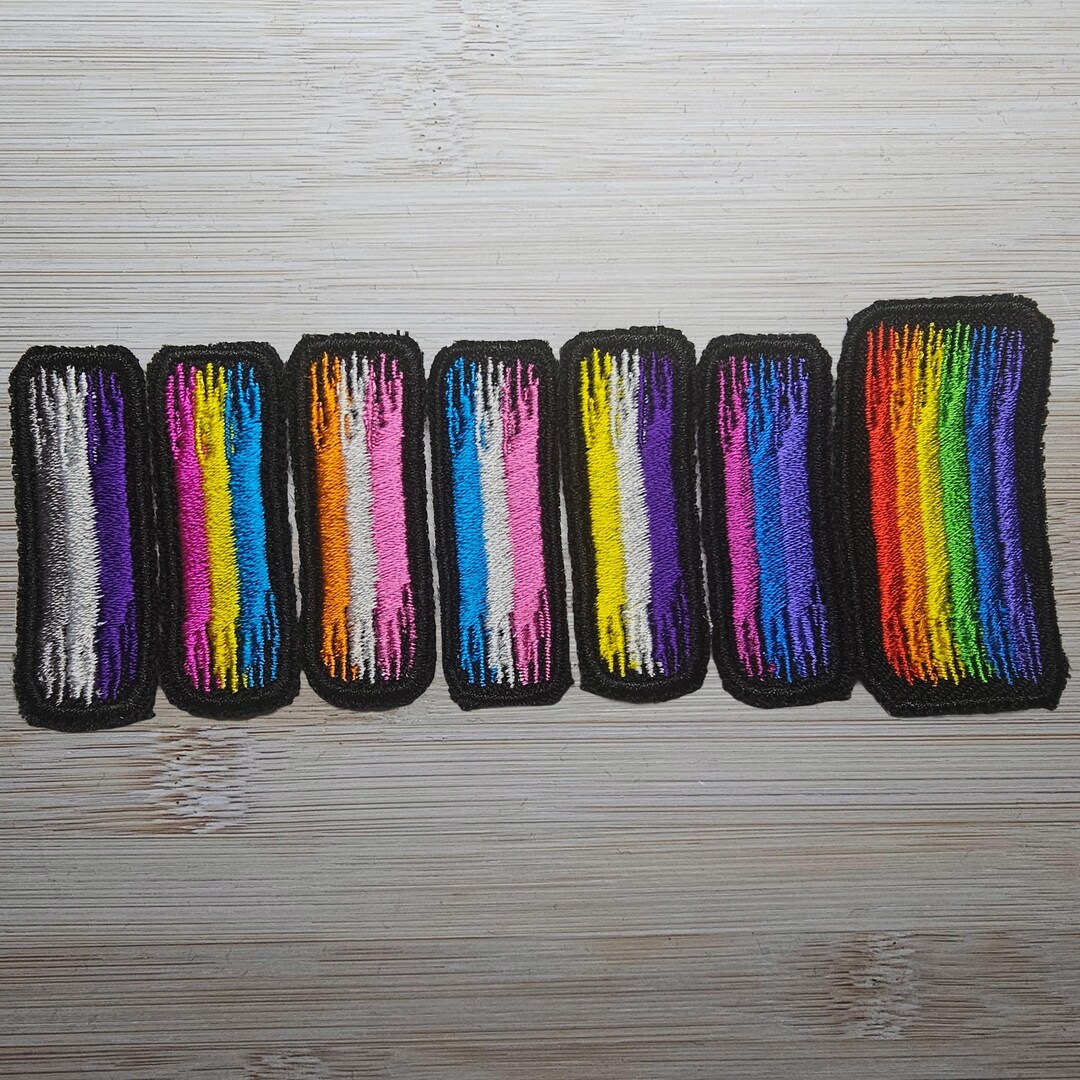 Pride Flag Embroidered Patches Grunge Punk Style Small Badges ...