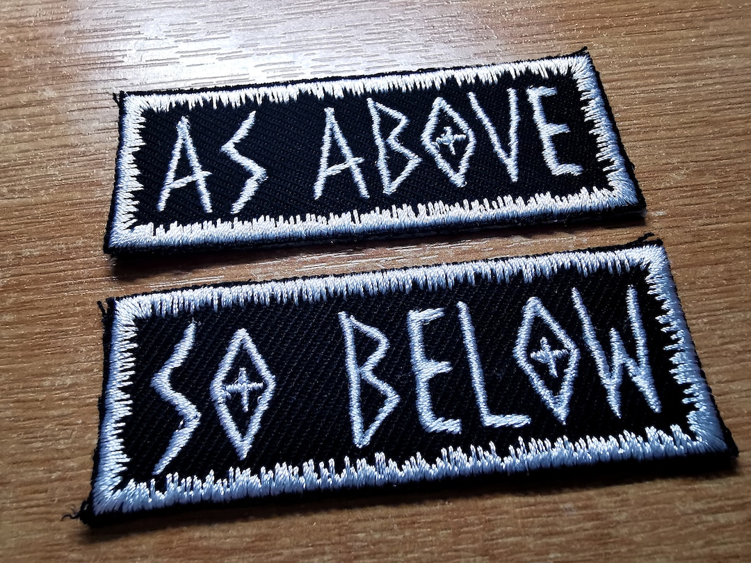 As Above so Below White Iron on Embroidered Patch Heavy Metal Style ...