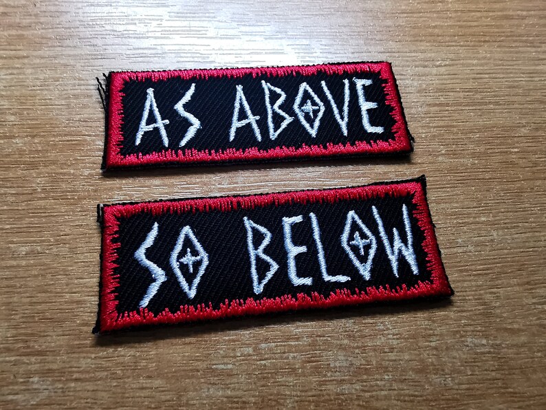 As Above so Below Red Iron on Embroidered Patch Heavy Metal Style Patch ...