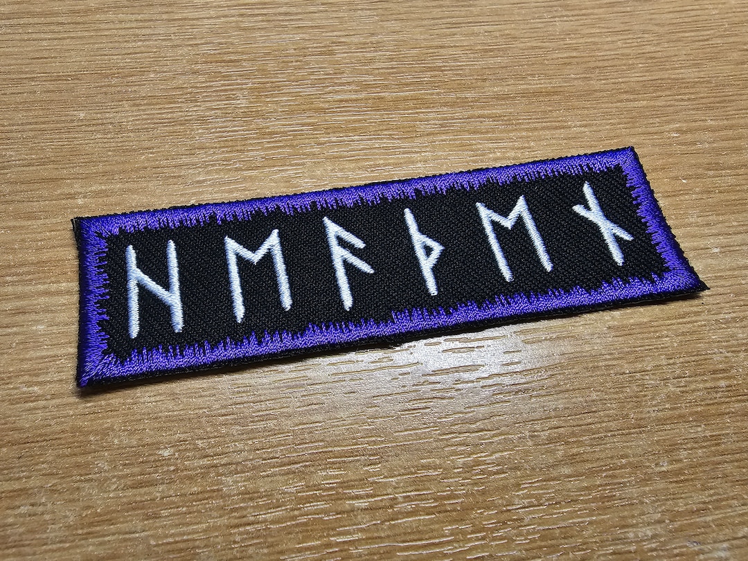 Heathenry Runes Purple Sew or Iron on Embroidered Patch Viking Warrior ...