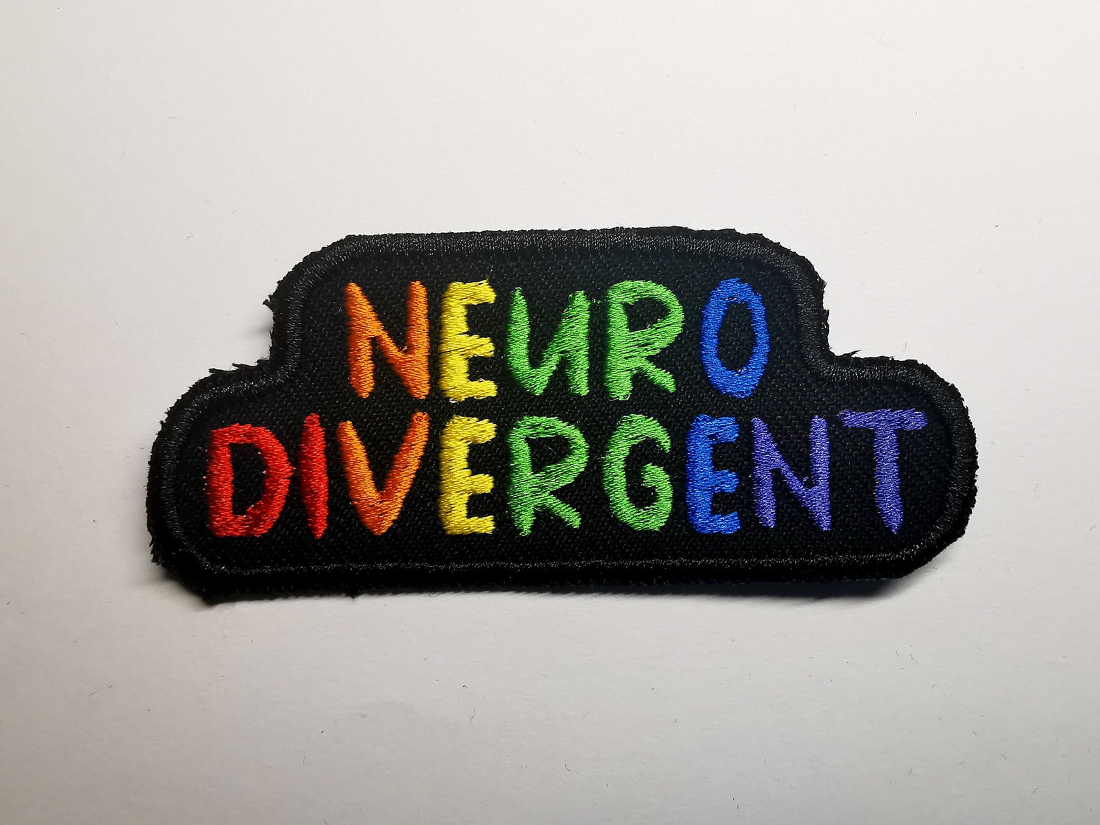 Neurodivergent Iron on Embroidered Patch Colourful Rainbow - Etsy