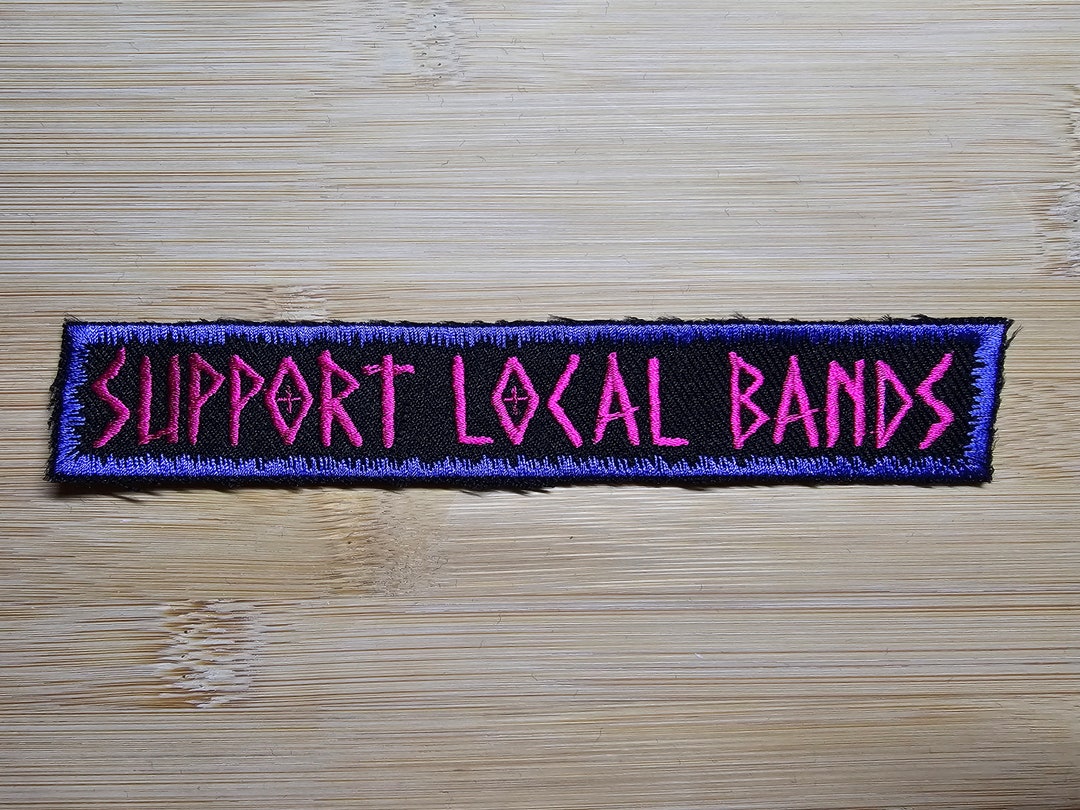 Support Local Bands Embroidered Patch Pink and Purple Metal Punk Rock ...