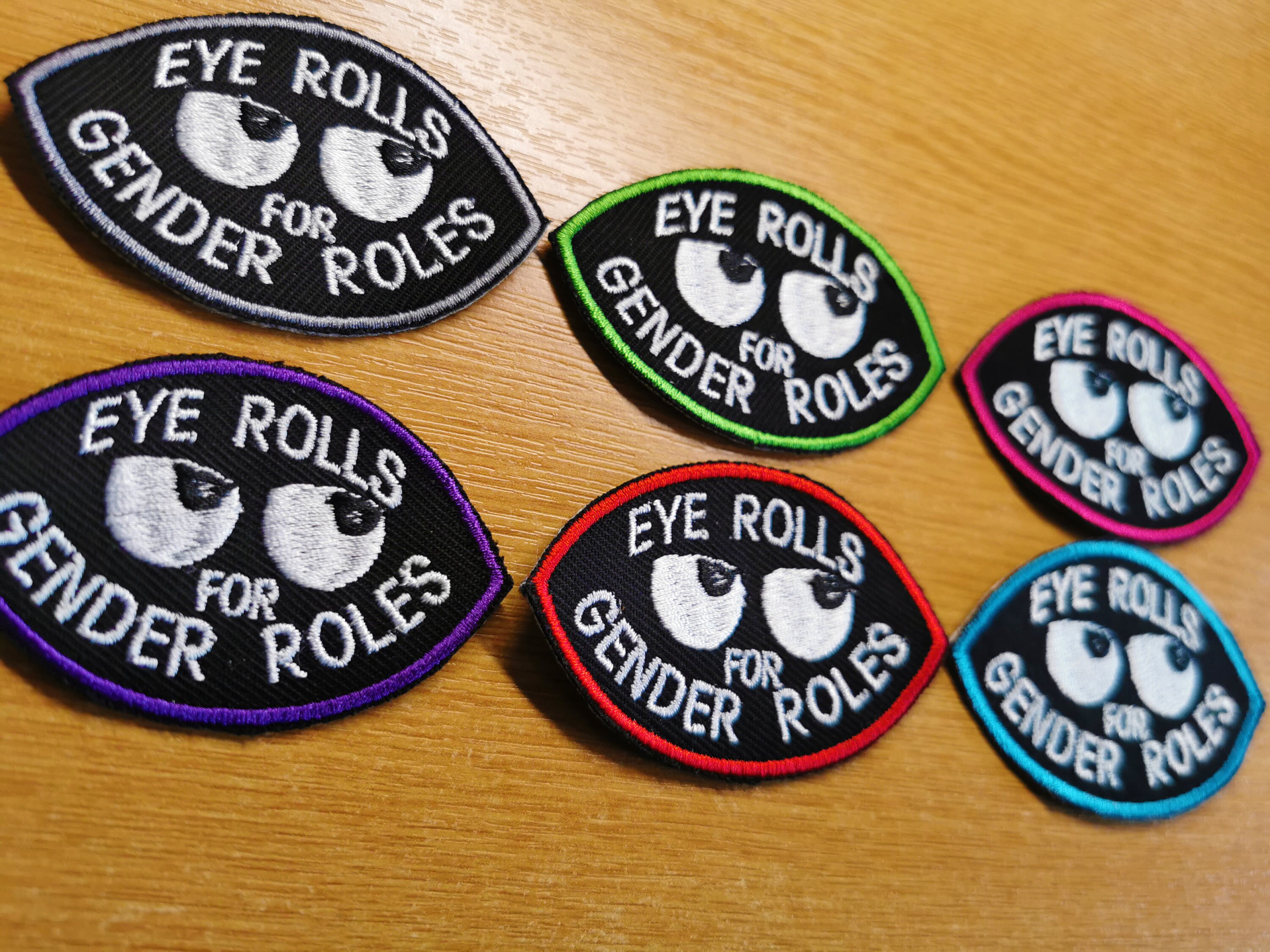 Eye Rolls for Gender Roles Funny Feminist Iron on Embroidered Patch ...