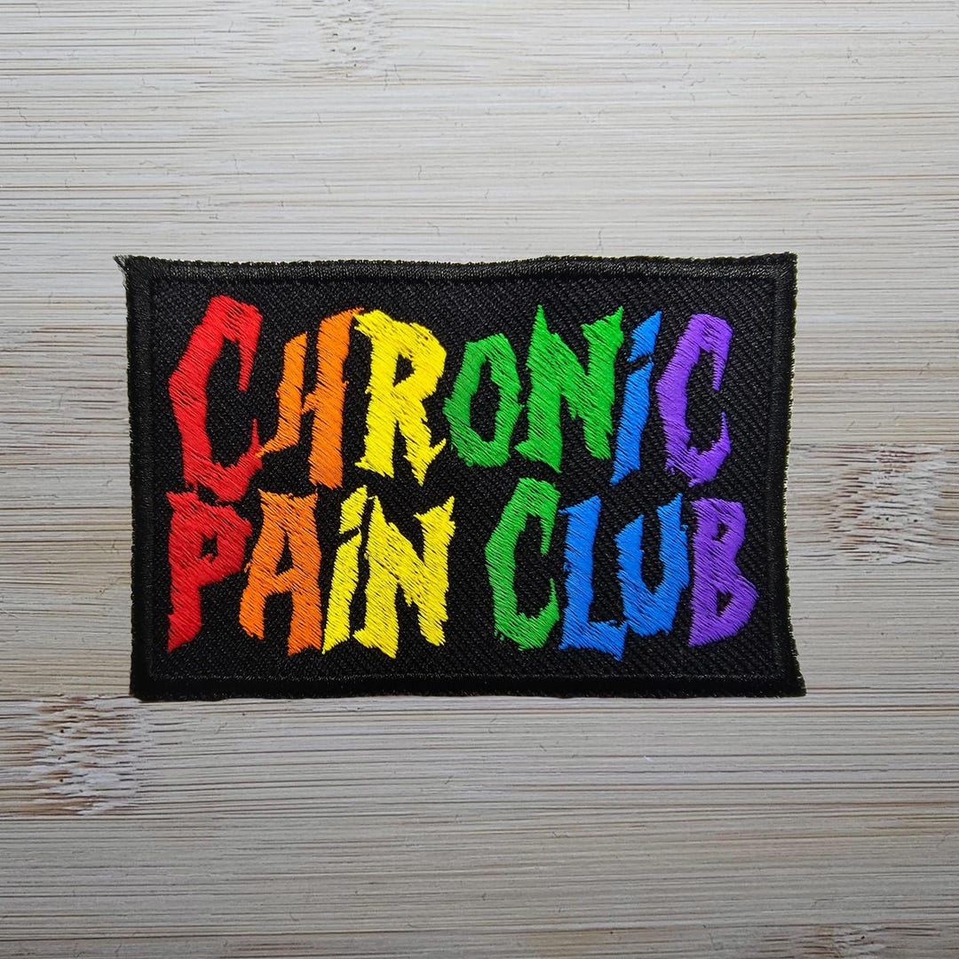 Chronic Pain Club Death Metal Band Logo Style Rainbow Matt Embroidered ...