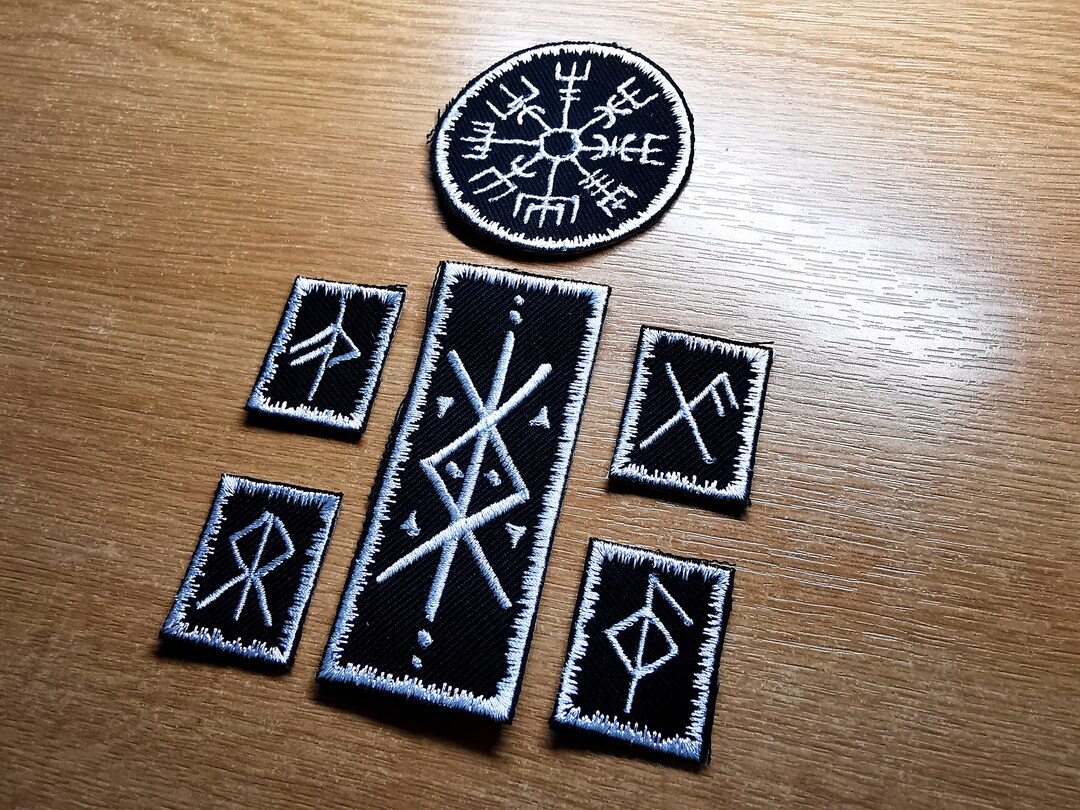 Viking Patches Bundle White Borders Iron on or Sew on Norse Embroidered ...
