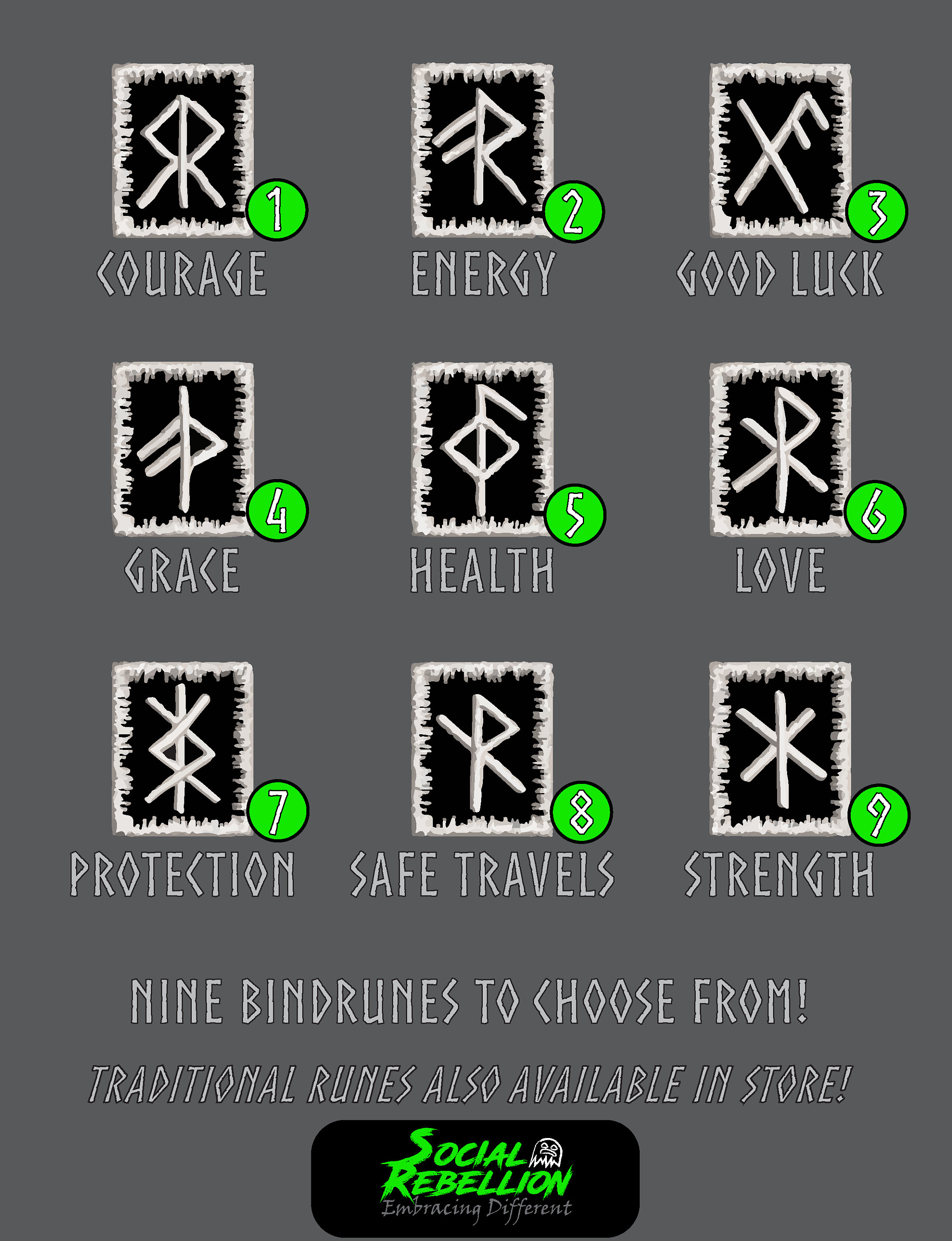 Norse Runes and Bindrunes Embroidered Patches in Vibrant Colours Huge ...