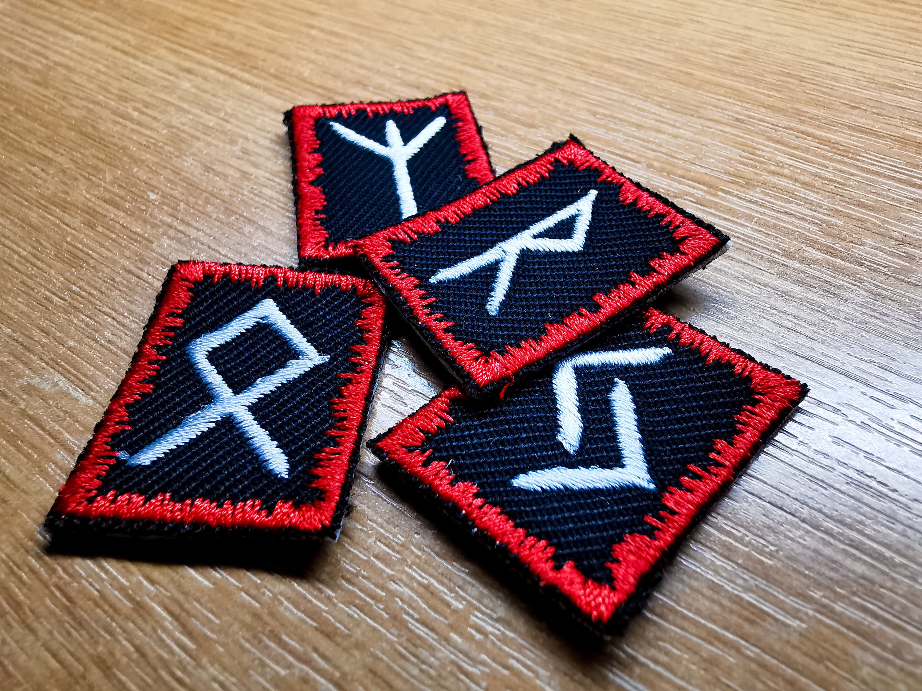 Custom Viking Rune Iron on Embroidered Patches Grey Border and | Etsy