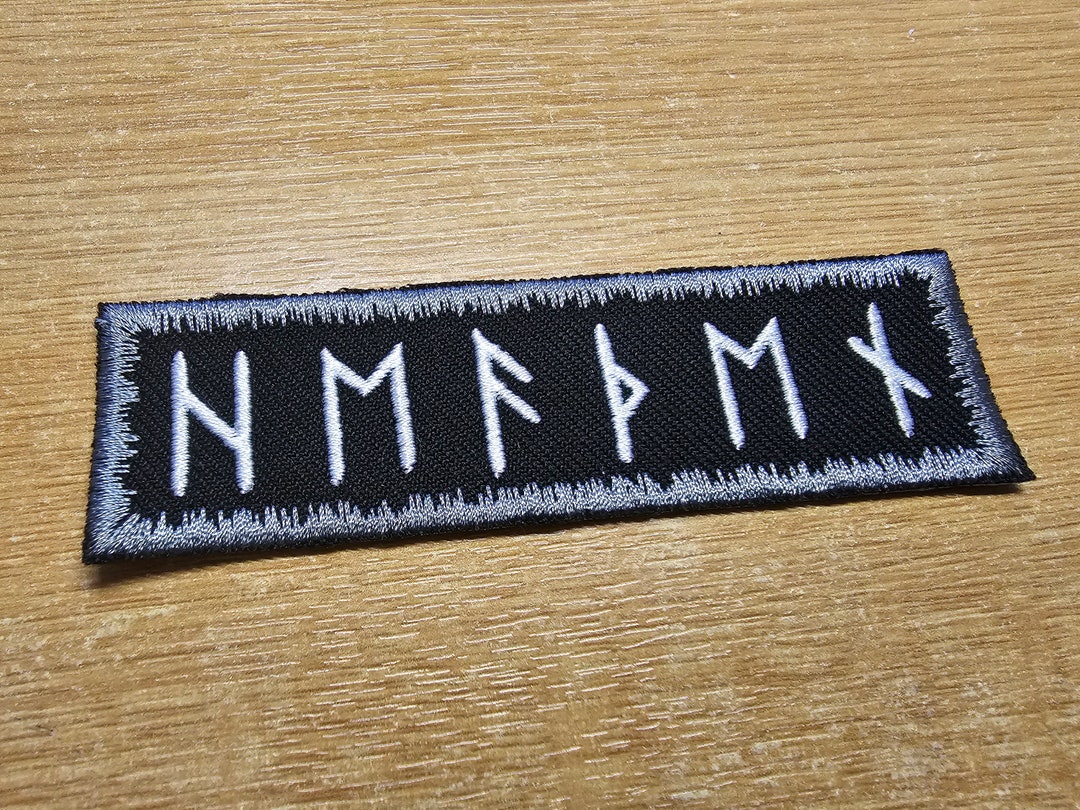 Heathenry Runes Pewter Grey Sew or Iron on Embroidered Patch Viking ...
