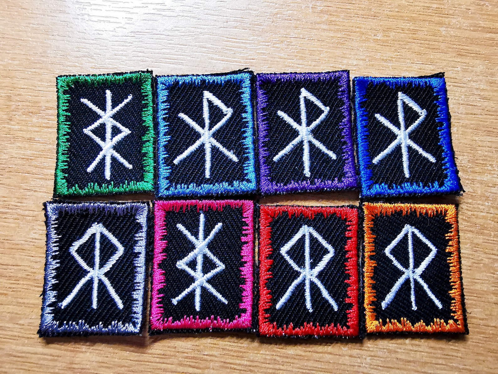 Norse Runes and Bindrunes Embroidered Patches in Vibrant Colours Huge ...