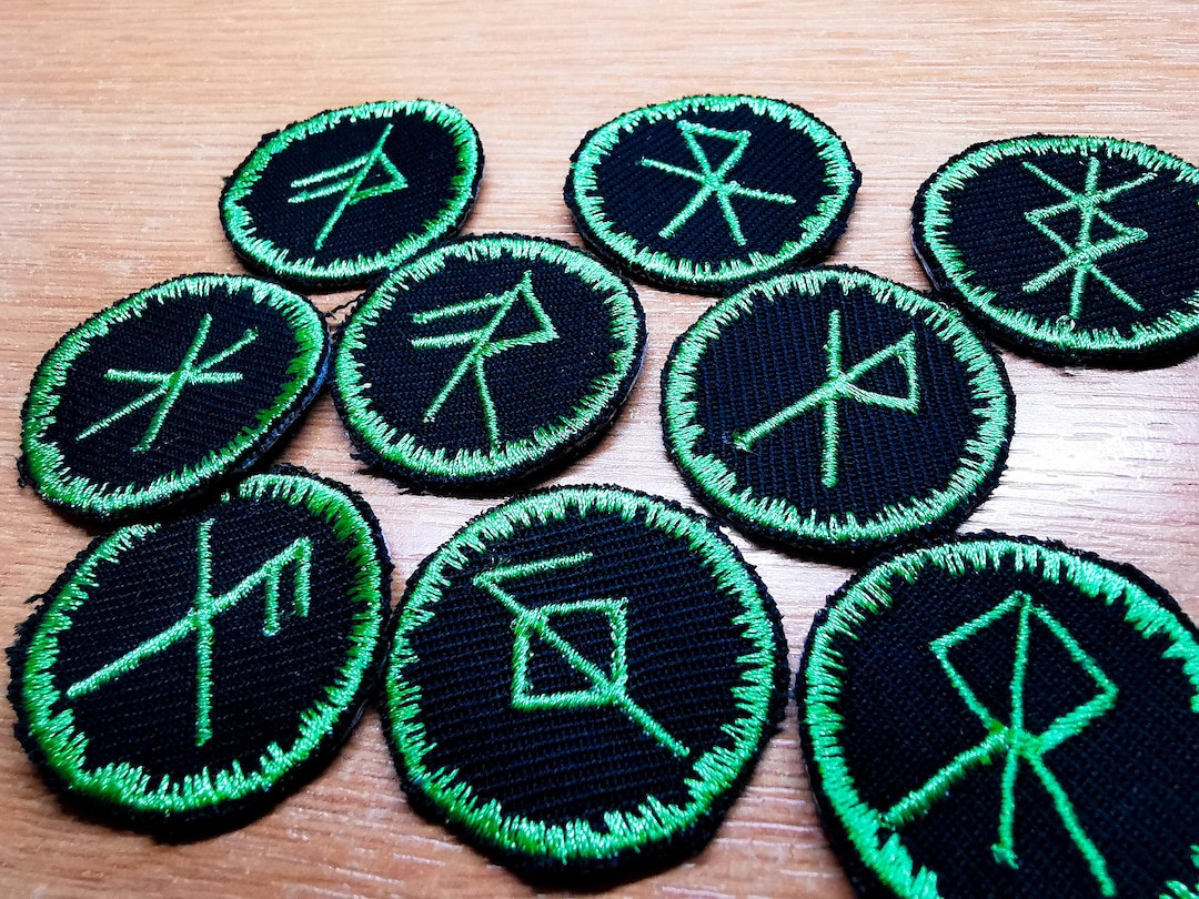 Bindrune Patches Iron on Embroidered Viking Norse Heathenry Bind Runes ...