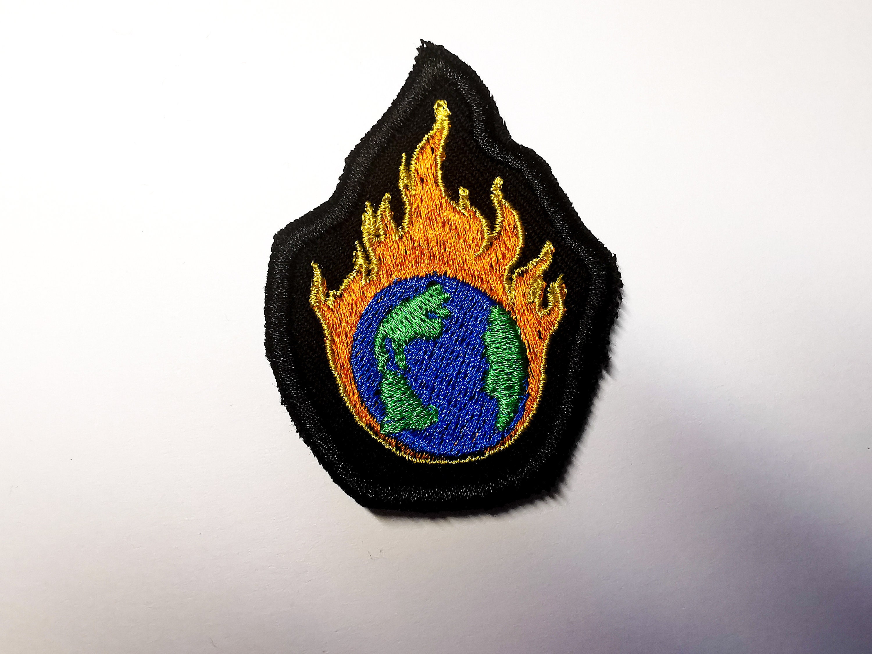Earth Fireball Climate Action Environmental Iron on or Sew on - Etsy