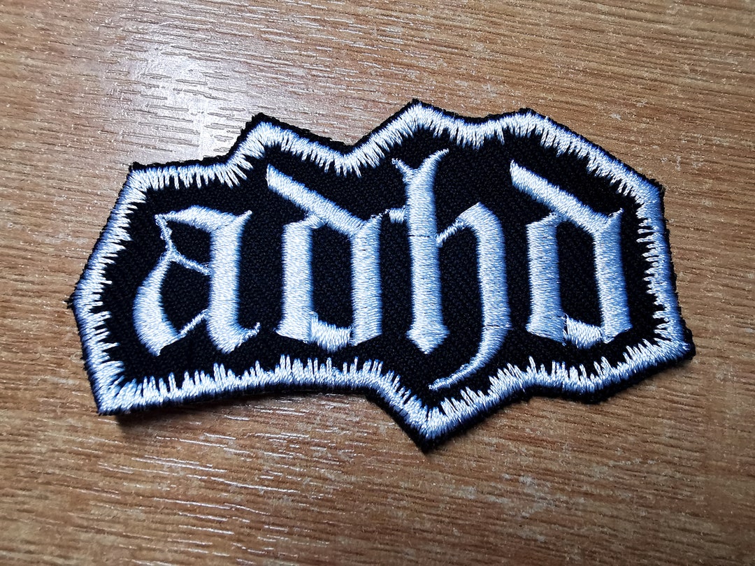 ADHD Metal Style Iron on Embroidered Patch Neurodiversity ND - Etsy
