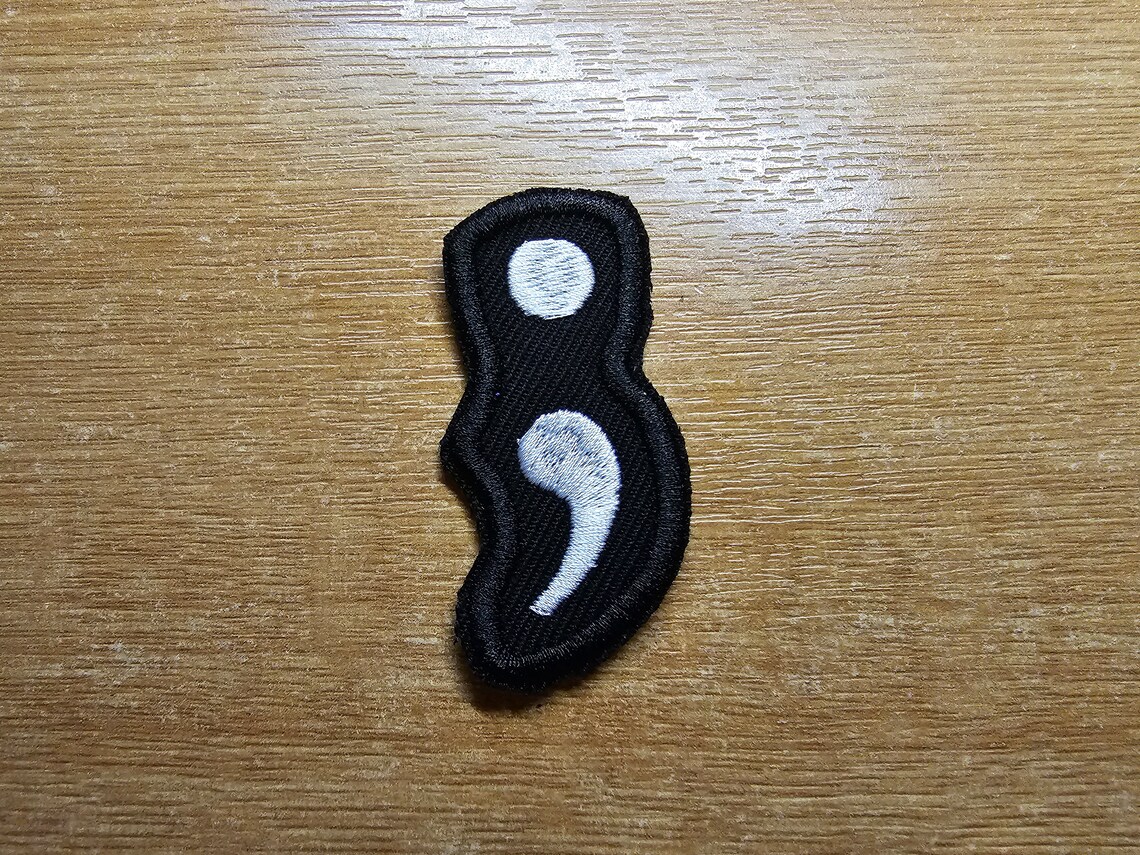 Semi Colon Patch Small Gap Filler for Mental Health Awareness and ...