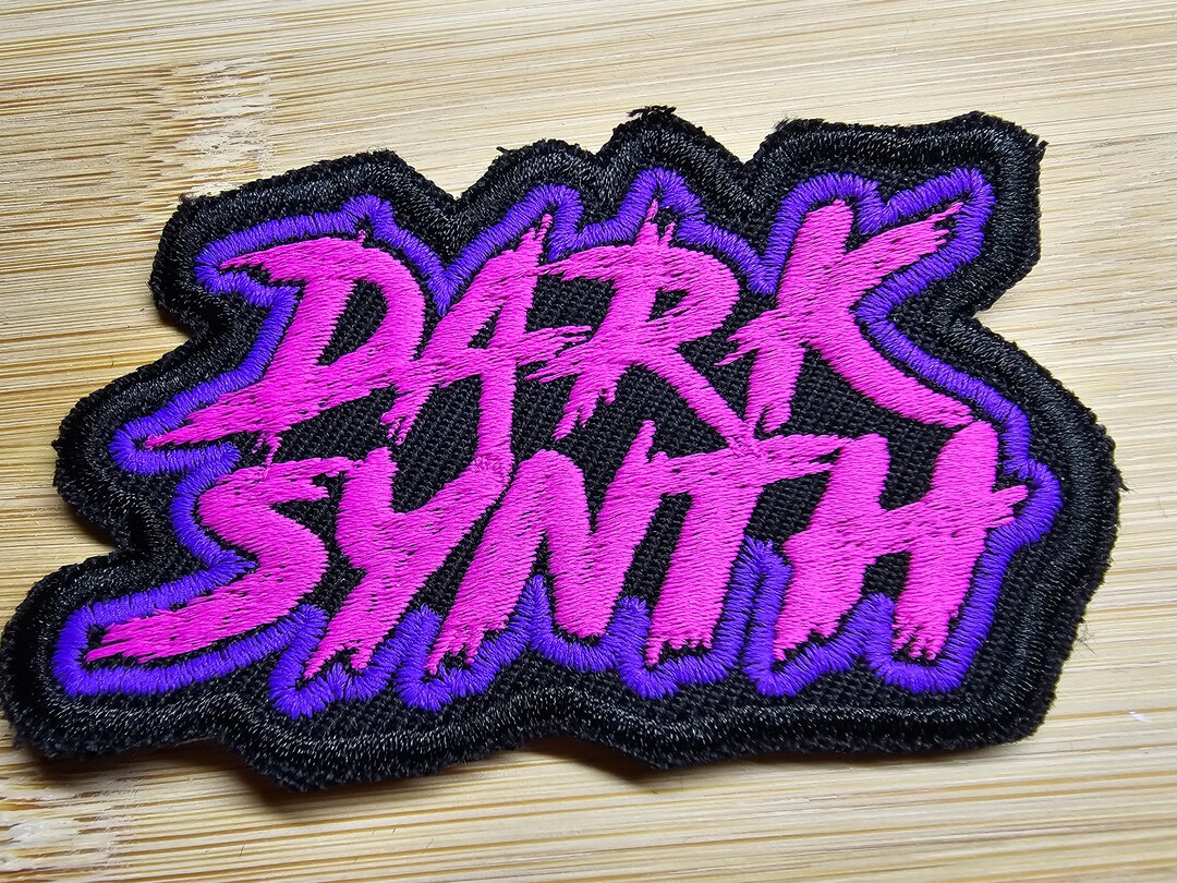 Dark Synth Synthwave Embroidered Patches Vibrant Color - Pink and ...