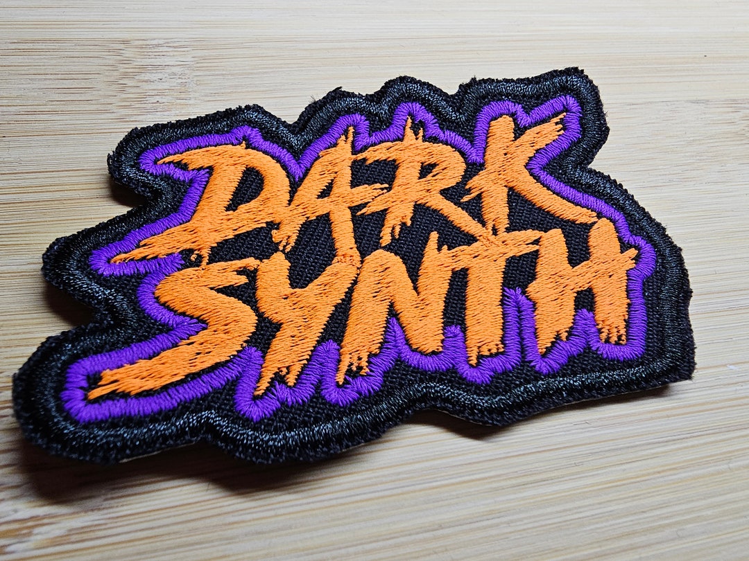 Dark Synth Synthwave Embroidered Patches Vibrant Color - Orange and ...