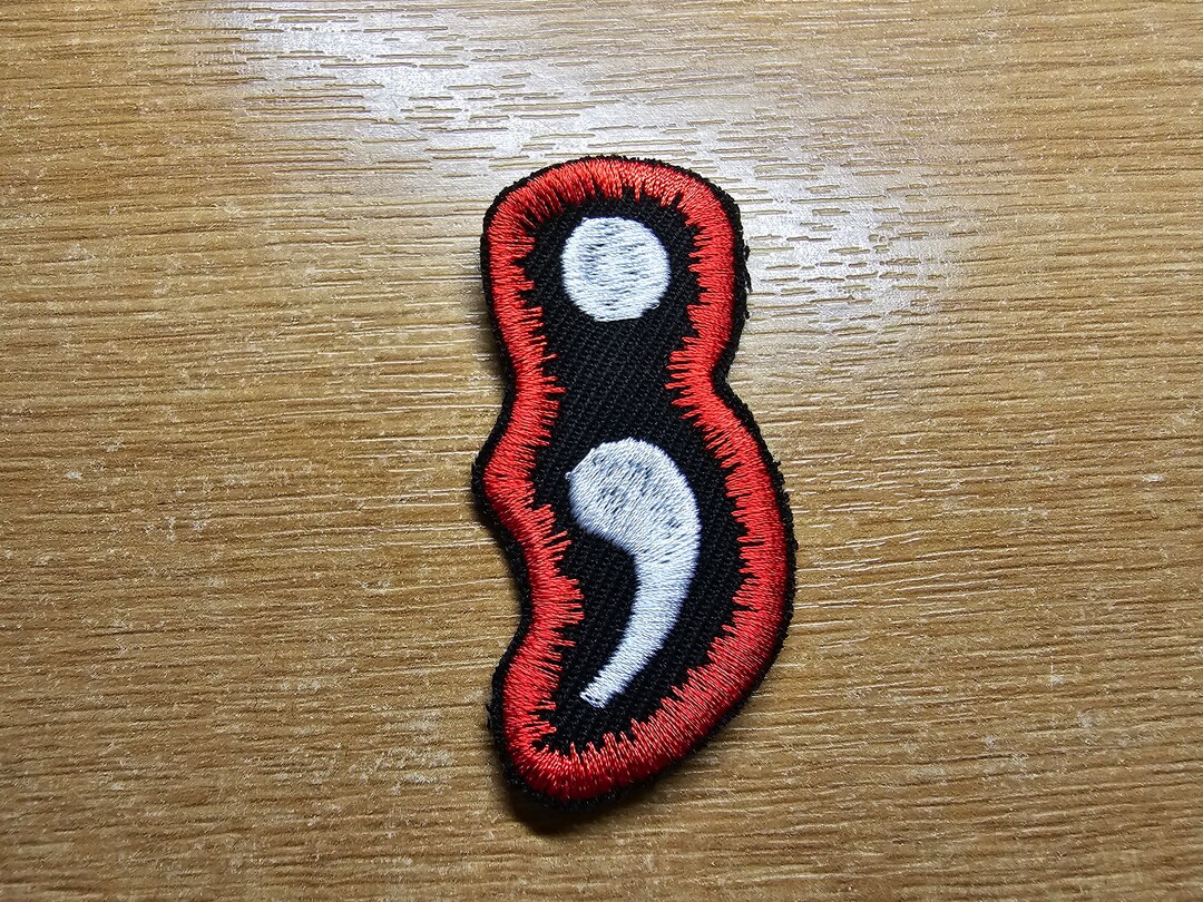 Semi Colon Patch Small Gap Filler for Mental Health Awareness and ...