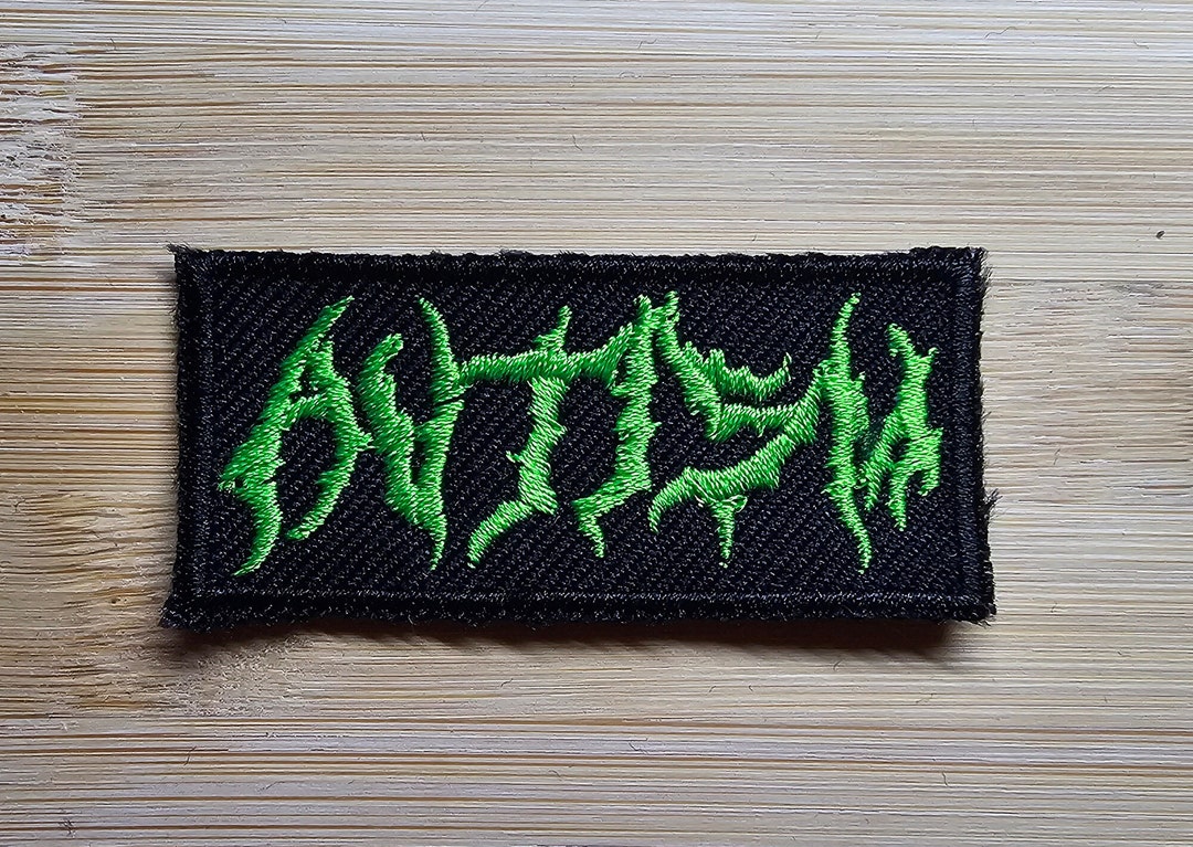 Small Autism Death Metal Band Logo Style Embroidered Patch ...