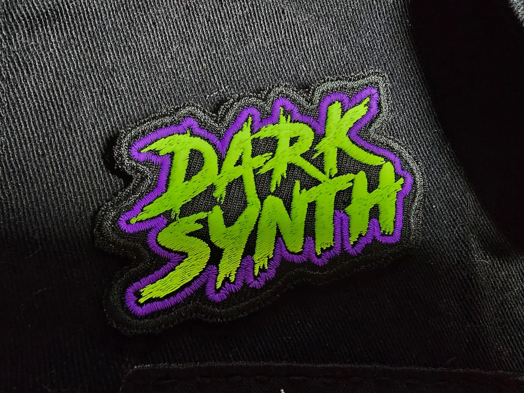 Dark Synth Synthwave Embroidered Patches Vibrant Color - Green and ...
