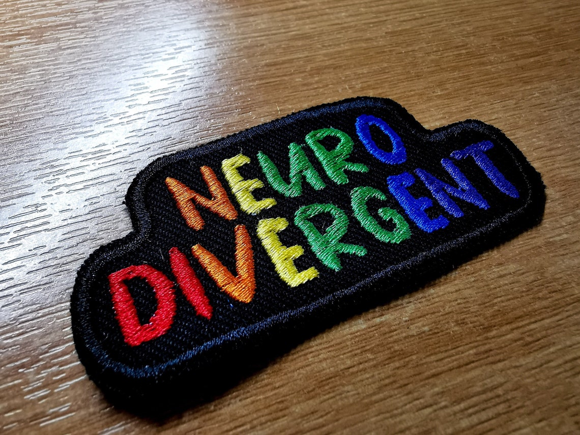 Neurodivergent Iron on Embroidered Patch Colourful Rainbow - Etsy