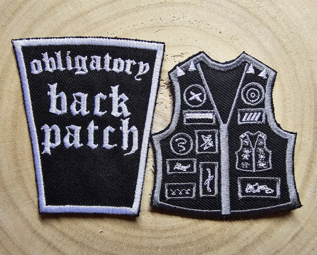 Battle Jacket Meme Patches Embroidered Back Patch and Mini Battle Vest Funny Patches Vestception ...