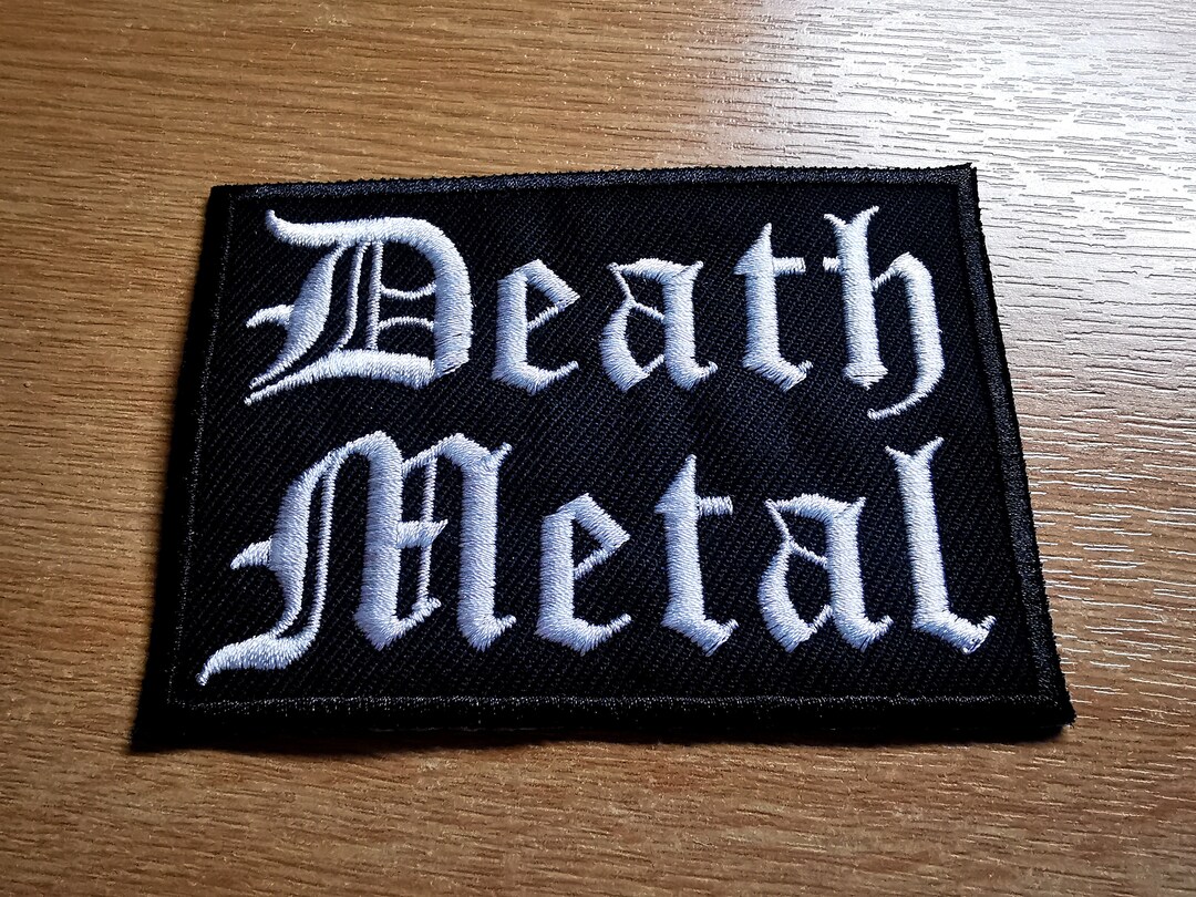 Death Metal Old English Embroidered Patch Metal Battle Jacket - Etsy