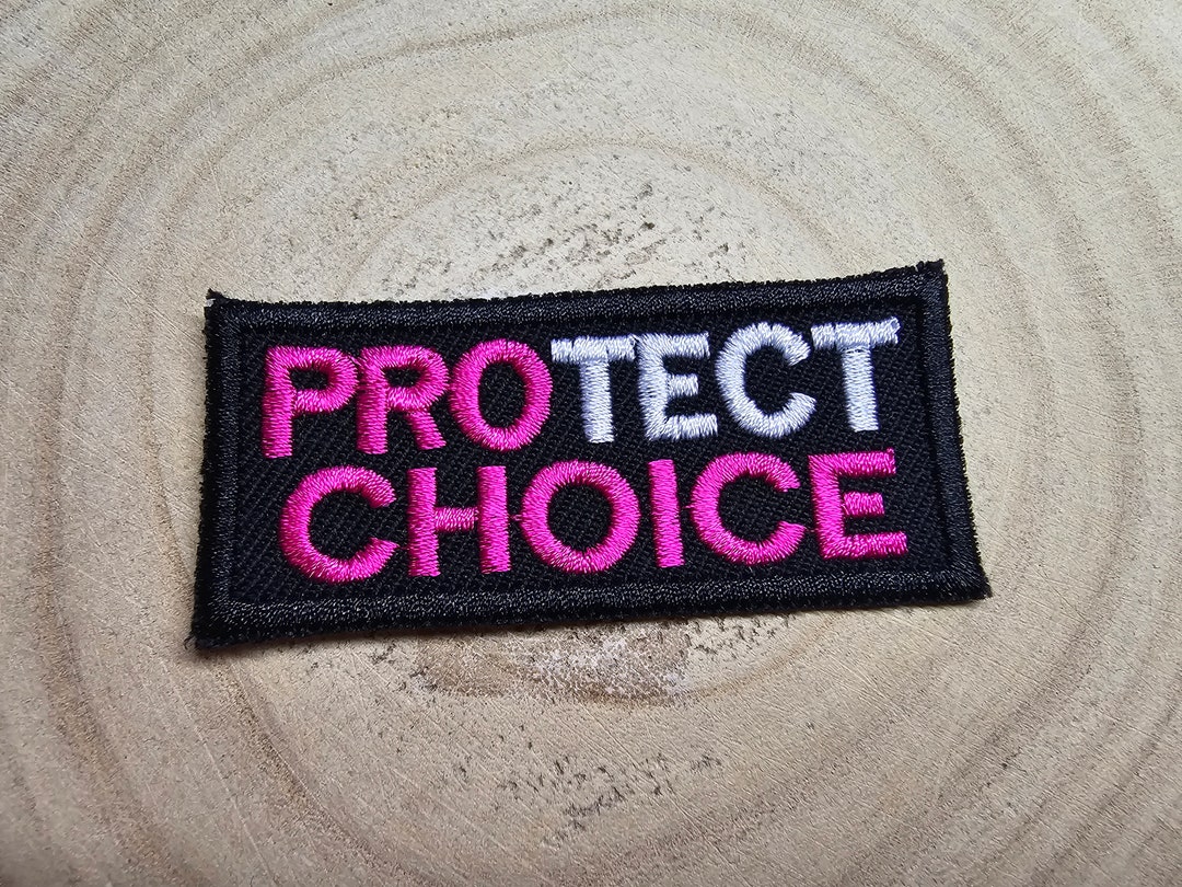 Protect Choice Pro Choice Extra Vibrant Pink Feminist Embroidered Iron ...