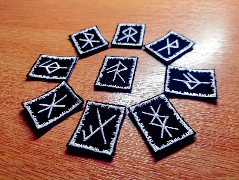 Norse Runes and Bindrunes Embroidered Patches in Vibrant - Etsy UK
