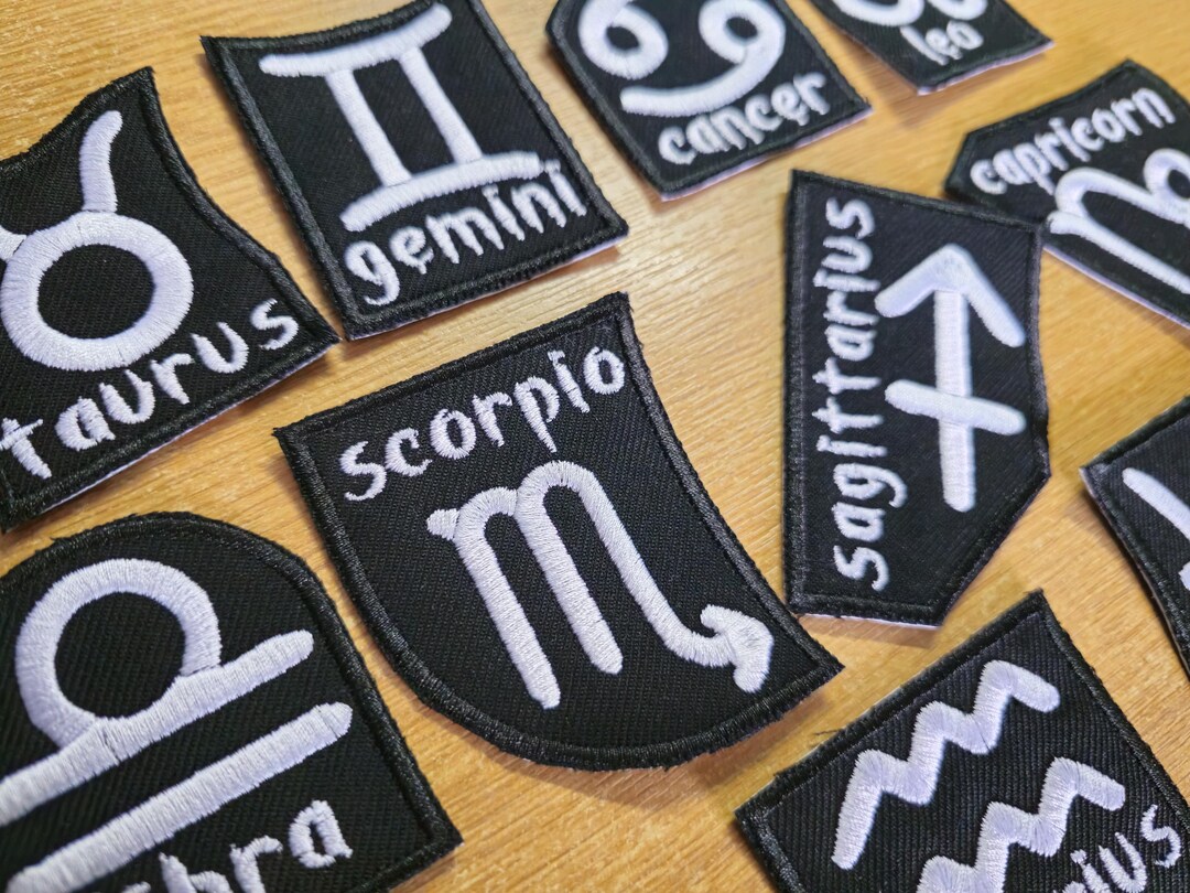 Zodiac Signs Embroidered Patches Star Signs - Etsy