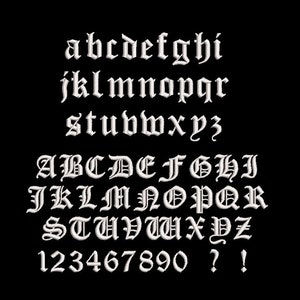 Custom Embroidered Patch Old English Name Tag Black Metal Punk LA ...