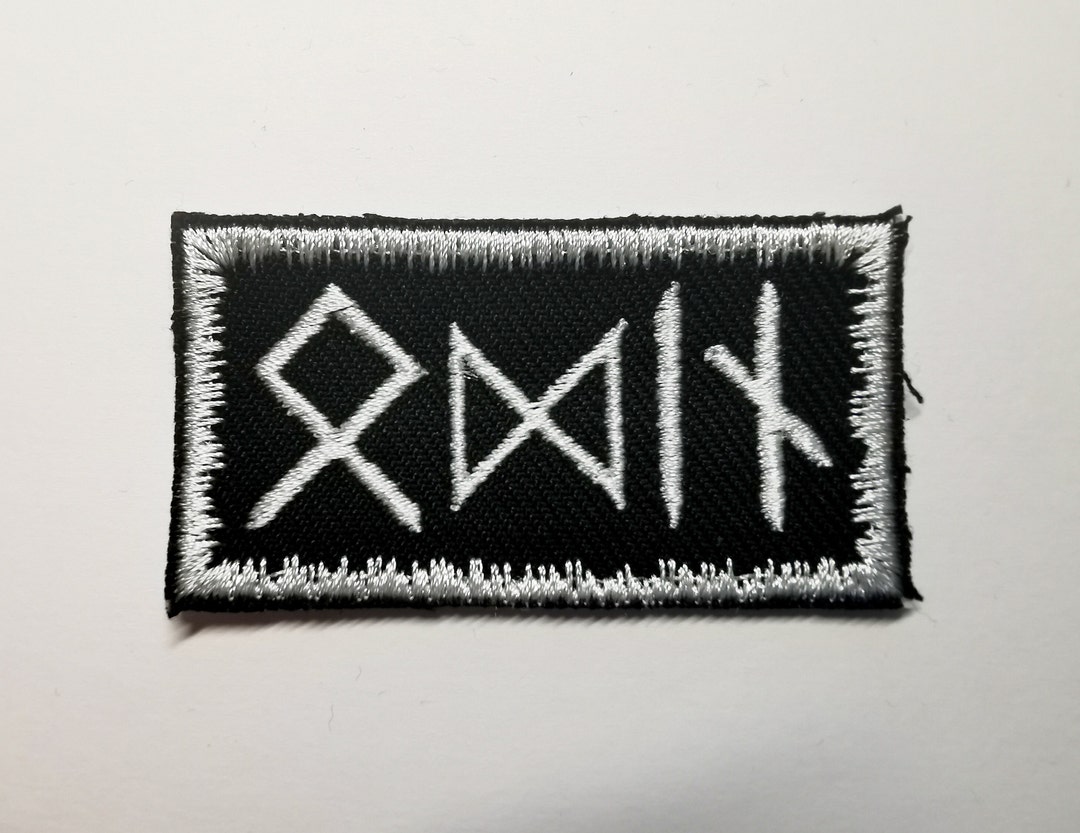 Odin Vikings Rune Iron on Embroidered Patch Elder Futhark Translated ...