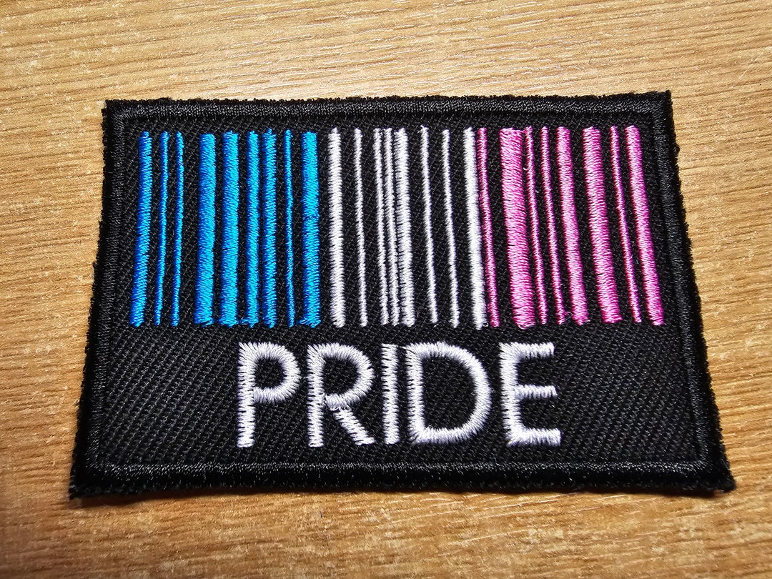 Trans Flag Pride Barcode Patch Embroidered Patches Transgender Gift for ...