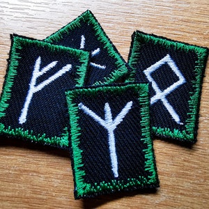 Norse Runes and Bindrunes Embroidered Patches in Vibrant Colours Huge ...